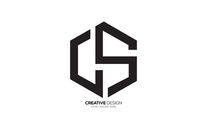 Letter sc hexagon shapes alphabet initial modern – Royalty-Free Vector ...