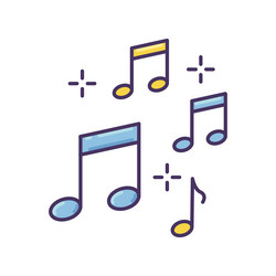Music notes icon simple design Royalty Free Vector Image