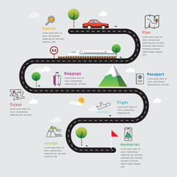 Road map and journey route timeline infographics Vector Image