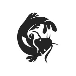 Catfish logo template isolated brand identity Vector Image
