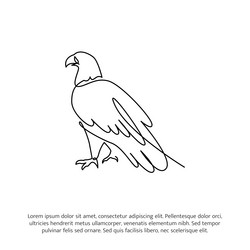 Eagle one continuous line drawing cute decoration Vector Image