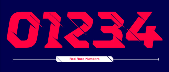 Speed style red fonts and numbers Royalty Free Vector Image