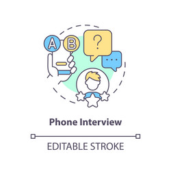 Cellphone interview blue gradient concept icon Vector Image