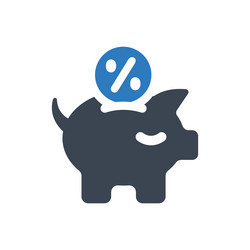 Increase interest rate icon Royalty Free Vector Image