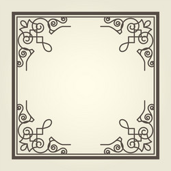 Flourish square frame with ornate curly borders Vector Image