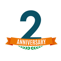 Template 2 years anniversary congratulations Vector Image