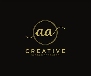 Initial aa signature logo template hand drawn Vector Image