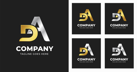 Set of modern letter a and d logo design template Vector Image