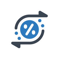 Loan interest rate icon Royalty Free Vector Image