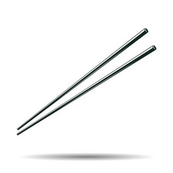 Bamboo chopstick monochrome vintage sticker Vector Image