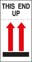 This end up sign on corrugated cardboard carton Vector Image