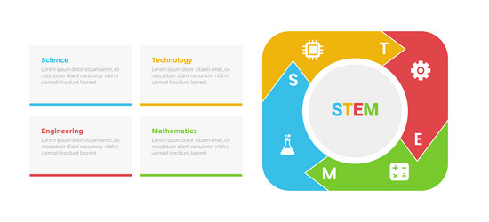 Stem education infographics template diagram Vector Image