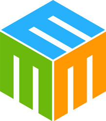 Letter m box business logo design Royalty Free Vector Image