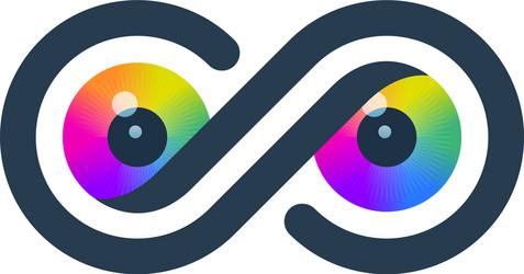 Eyes in infinity icon Royalty Free Vector Image