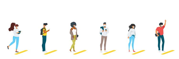 Crowd of Cartoon People Standing in Line Vector Images (over 410)