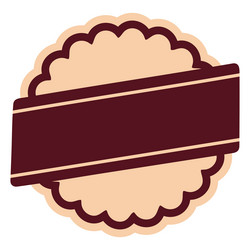 Flower-shaped label color stroke Royalty Free Vector Image