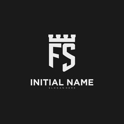 Monogram fs star shield logo design inspiration Vector Image