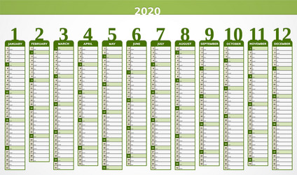 2021 year calendar horizontal design Royalty Free Vector