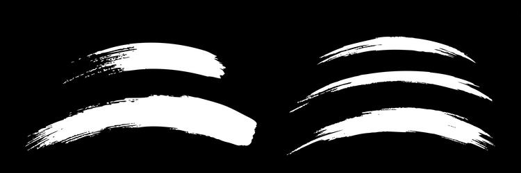 White curved brush lines half round smears Vector Image