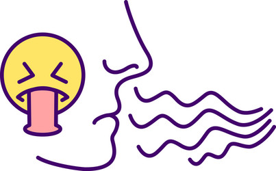 Bad smell green rgb color icon stinky scent toxic Vector Image