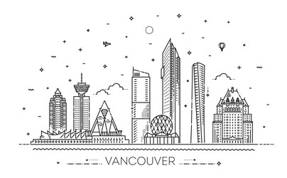 Canada vancouver architecture Royalty Free Vector Image