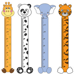 Funny wall meter with three gnomes Royalty Free Vector Image