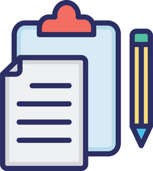 Copywriting outline fill with color isolated vect Vector Image