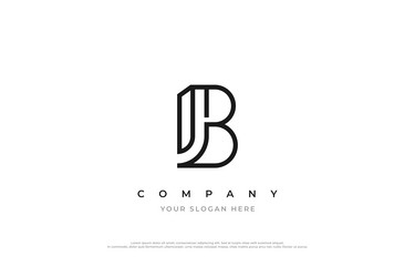 Initial letter b or jb monogram logo design Vector Image