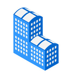 Isometric building letter r form Royalty Free Vector Image