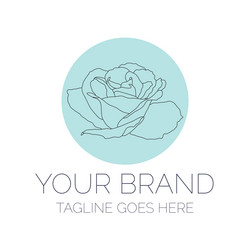 Rose flower shop brand logo design Royalty Free Vector Image