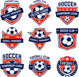 Set of soccer emblems Royalty Free Vector Image