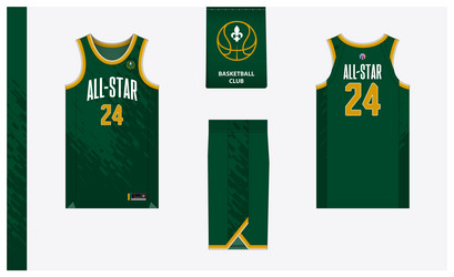 Basketball uniform mockup template and logo Vector Image