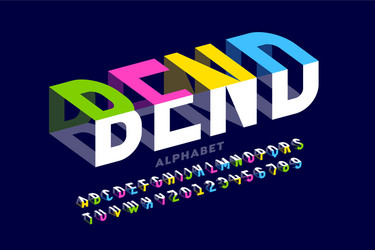 Bending 3d style font design alphabet letters Vector Image