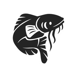 Catfish logo template isolated brand identity Vector Image