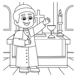 Altar table isolated coloring page for kids Vector Image