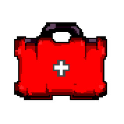 Medicine first aid kit game pixel art Royalty Free Vector