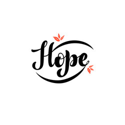 Hand lettering - hope Royalty Free Vector Image