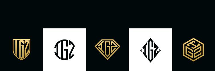 Initial letters hbk logo designs bundle Royalty Free Vector