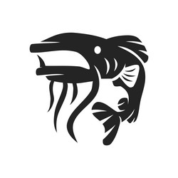 Catfish logo template isolated brand identity Vector Image