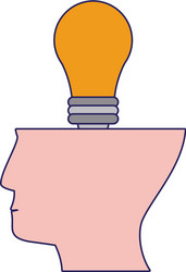 Head with bulb light symbol Royalty Free Vector Image