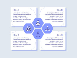 Organization infographic diagram four step secure Vector Image