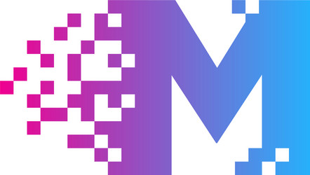 M letter pixel logo icon design Royalty Free Vector Image