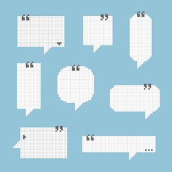 Set of game 8 bit text box pixel speech bubble Vector Image
