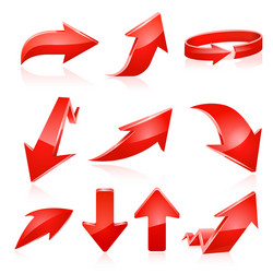 Red ribbon arrow set stickerst various Royalty Free Vector