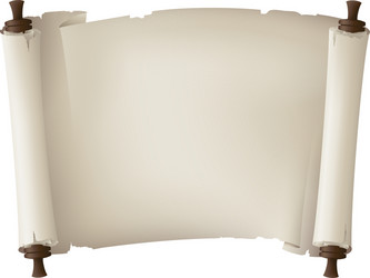 Realistic open parchment scroll on transparent Vector Image