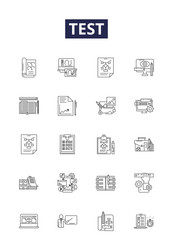 Survey line icons and signs poll Royalty Free Vector Image