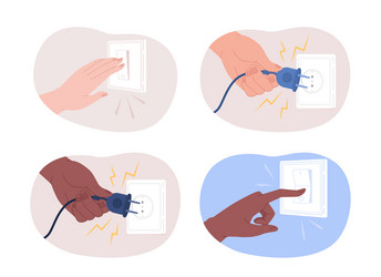 Turning off light to save electricity 2d isolated Vector Image