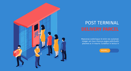 Automated parcel locker banner Royalty Free Vector Image