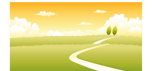 Curved path towards city Royalty Free Vector Image