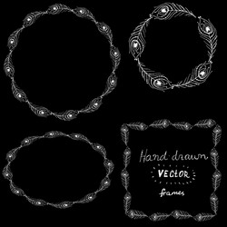 Frames with hand drawn flowers Royalty Free Vector Image